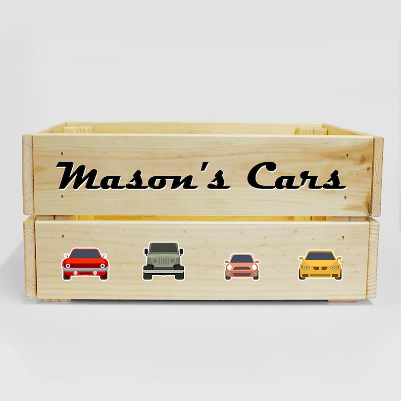Personalised Wooden Cars Vehicles Storage Box for Kids BOY | Etsy