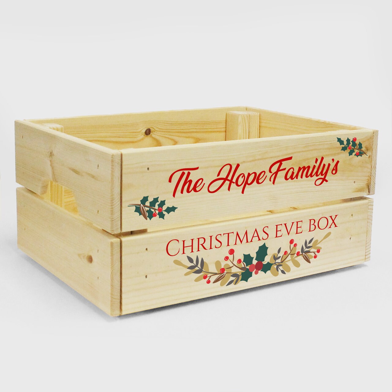 Personalised Family Christmas Eve Box Wooden Xmas Crate With | Etsy