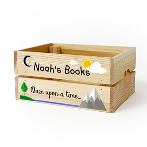 Personalised Wooden Story Book Box for Kids BOY GIRL Childrens Crate ...