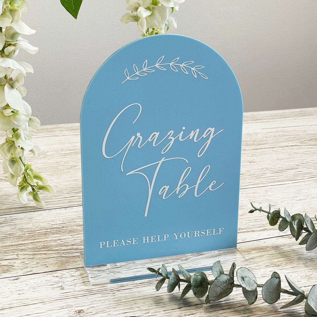Leaf Emblem Grazing Table Food Sign for Wedding Reception - Luxury ...