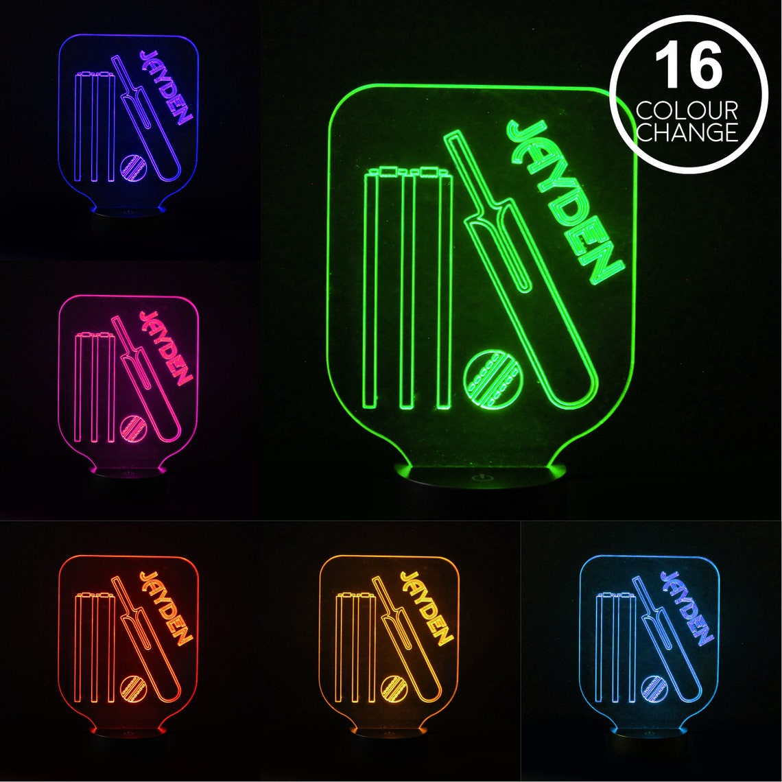 Personalised Cricket Night Light for Children's Bedroom - Etsy UK