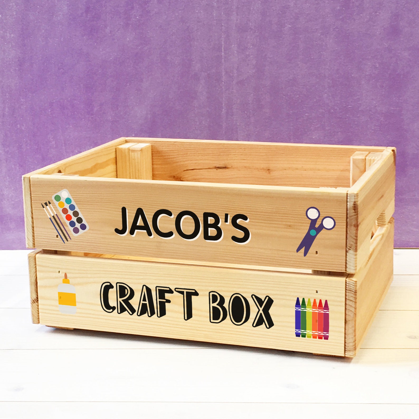 Personalised Wooden Arts & Crafts Box for Kids BOY GIRL | Etsy