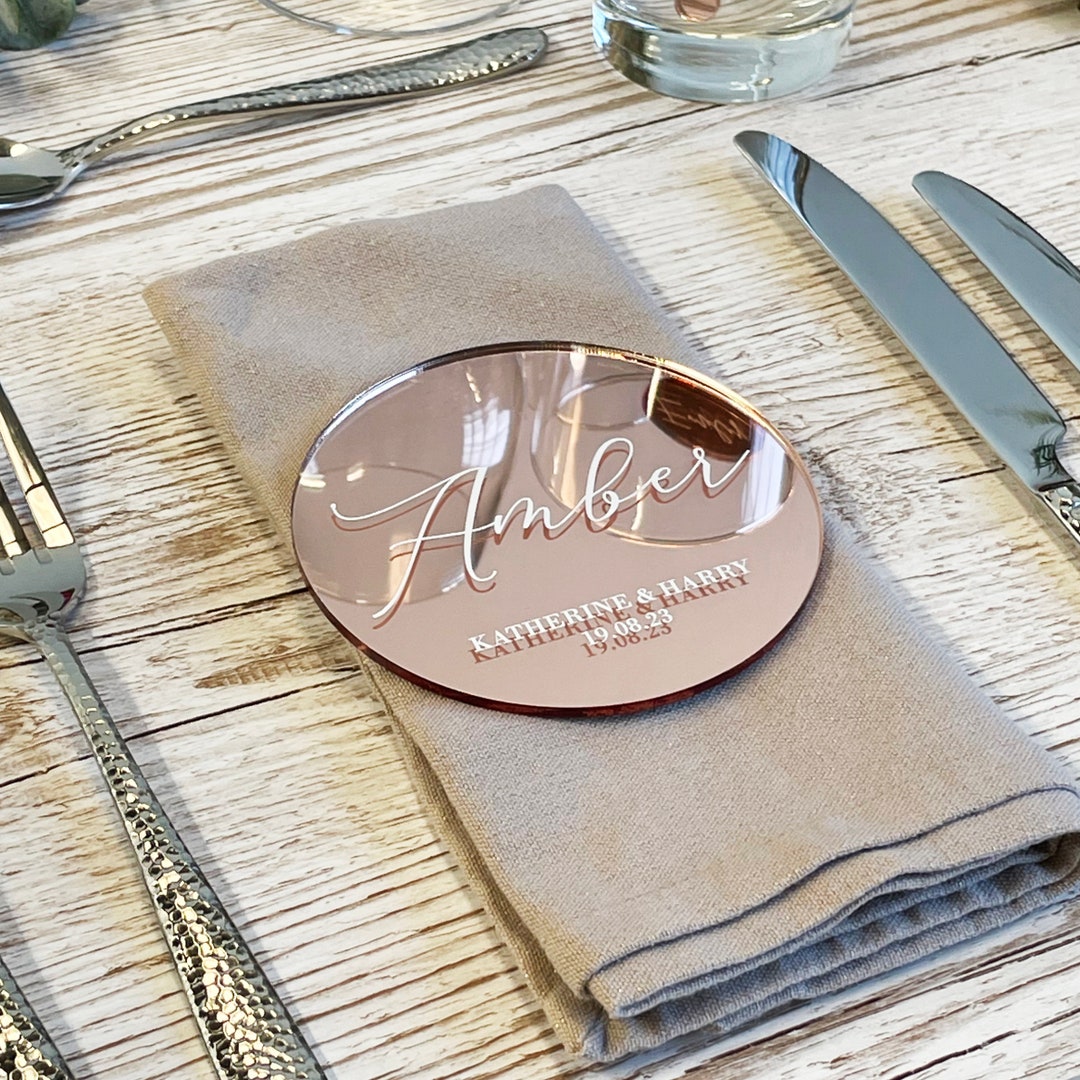 Personalised Acrylic Wedding Place Cards: Luxury Name Tag Favors - Etsy