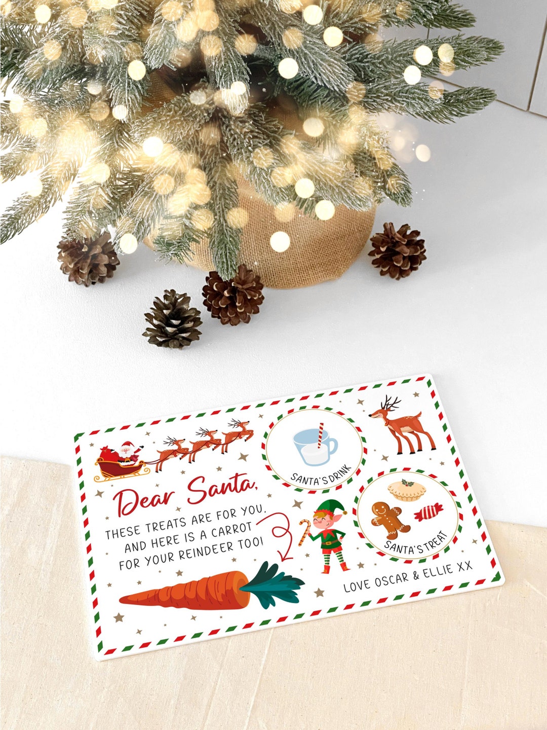 Personalised Santa Treat Plate: Christmas Eve Board, Acrylic - Etsy