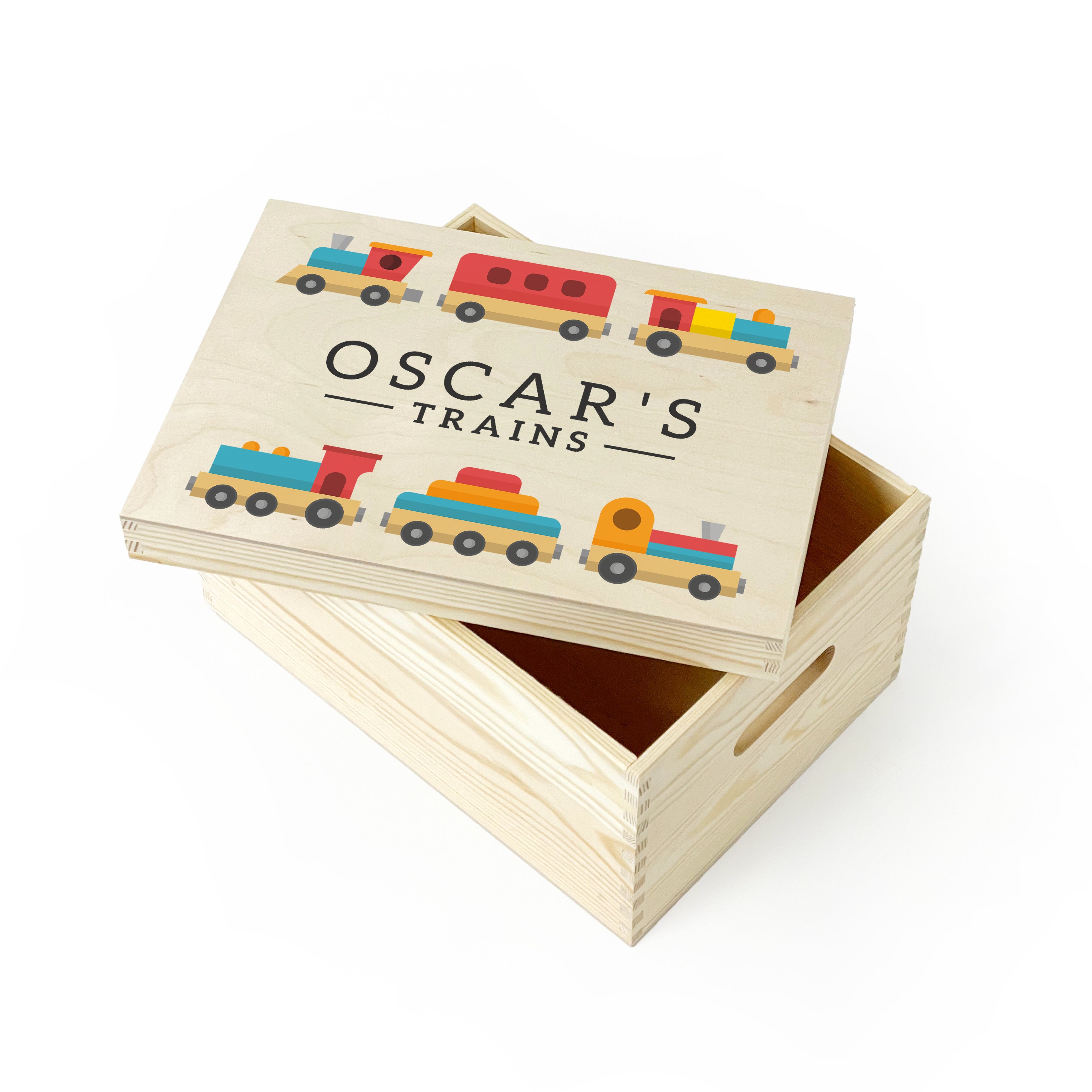 Personalised Wooden Train Toy Box: Kids Bedroom Storage - Etsy