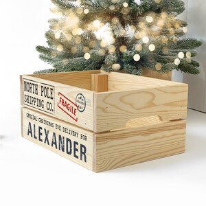 Personalised Christmas Eve Box, Wooden Xmas Shipping Crate, Special ...