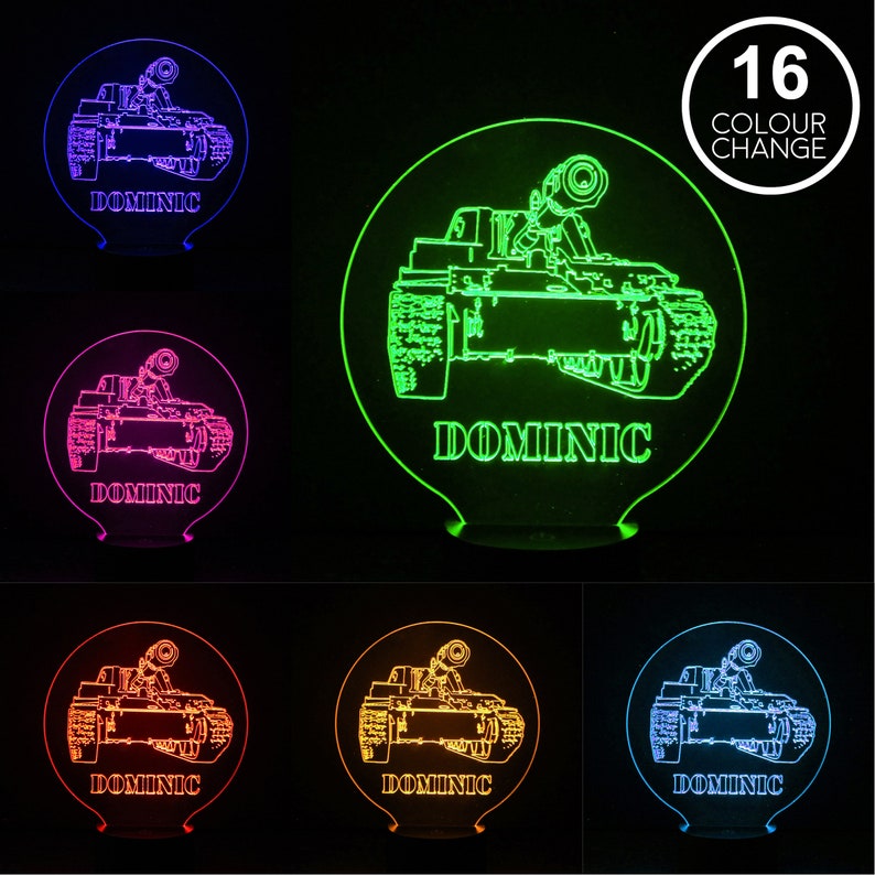 Personalised Military Army Tank Night Light for Children's - Etsy