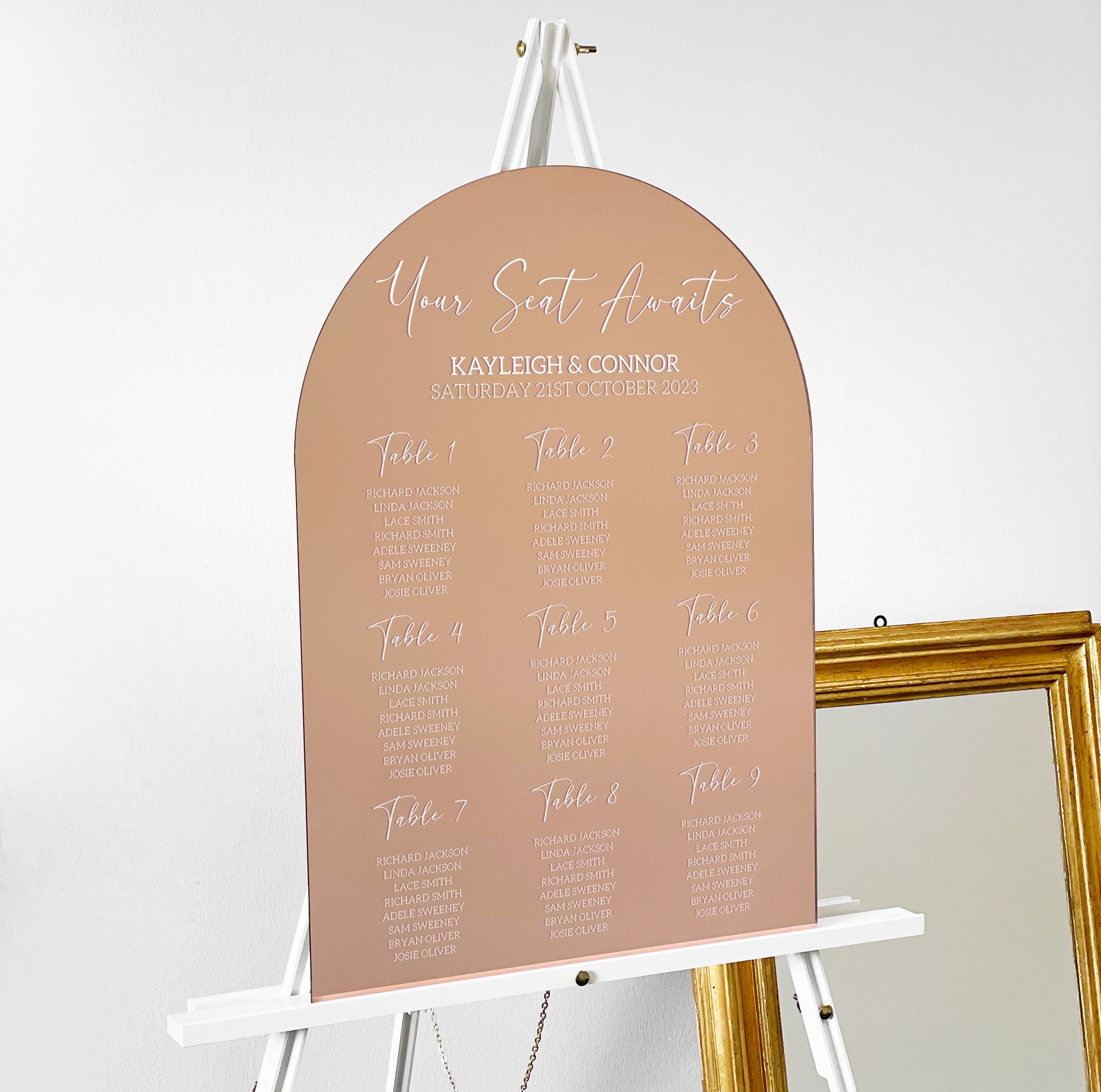 Luxury Acrylic Arched Wedding Table Seating Plan: Custom 24 Colours ...