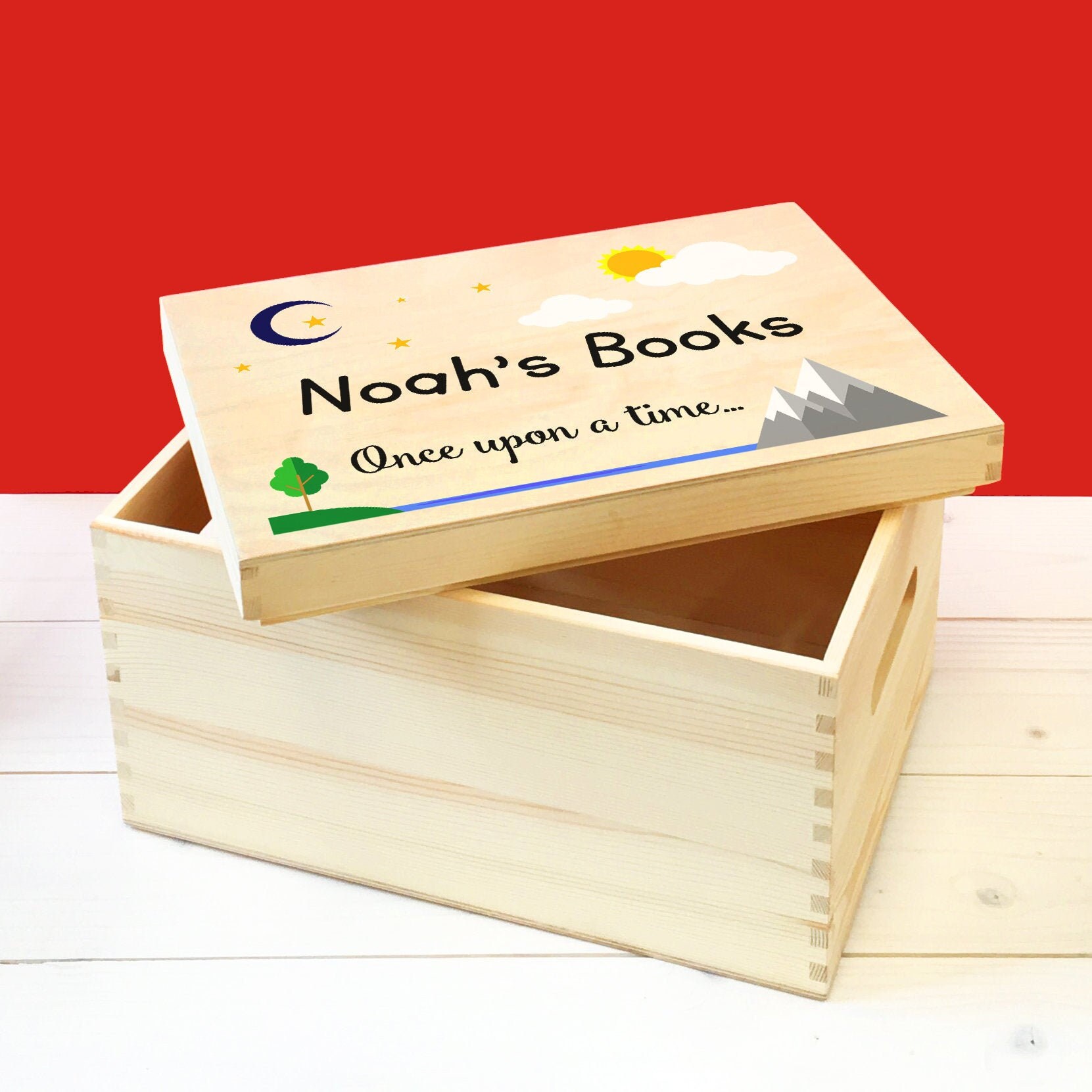 Personalised Wooden Story Book Box For Kids Bedtime Stories | Etsy
