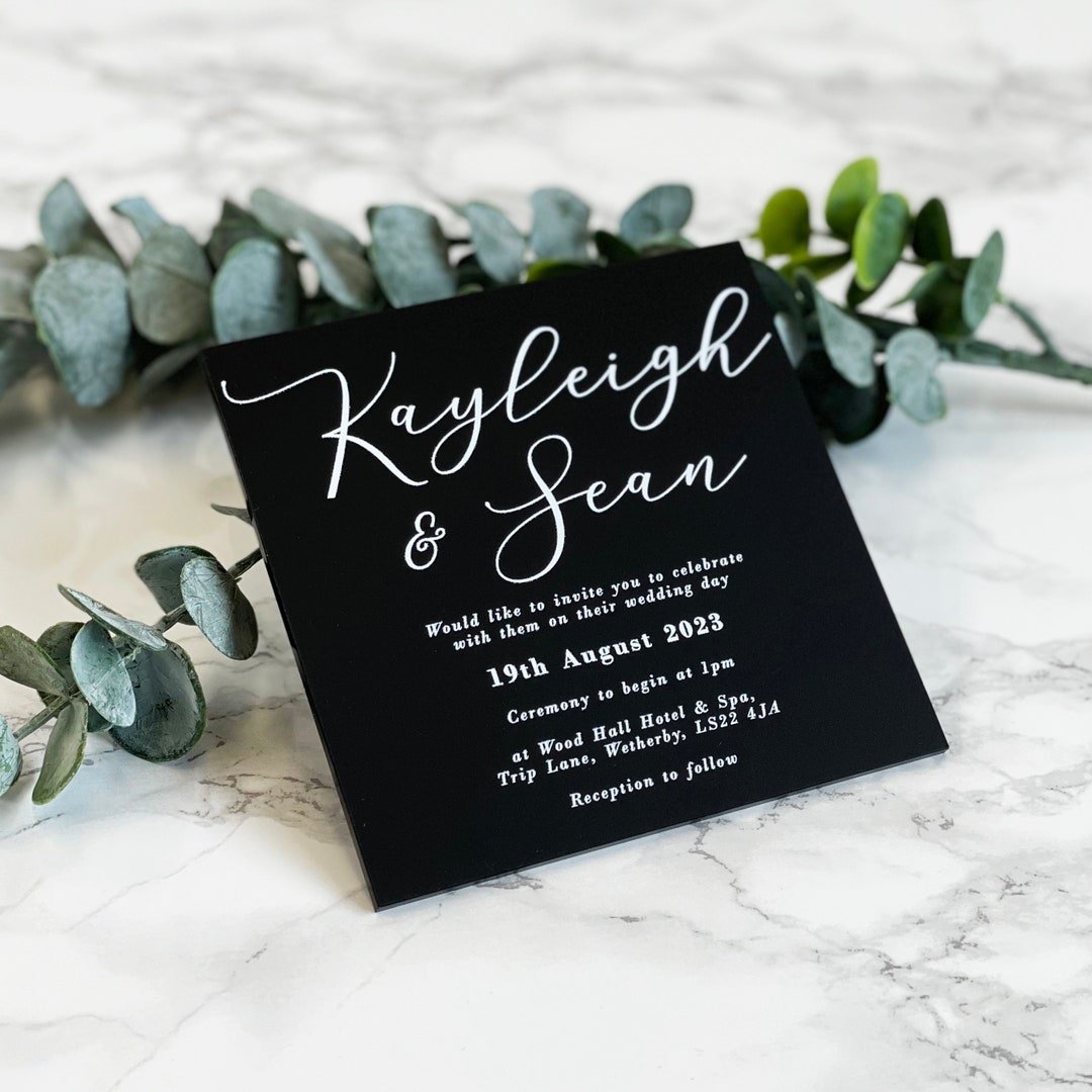 Square Acrylic Wedding Invitation: Custom Luxury Stationery - Etsy