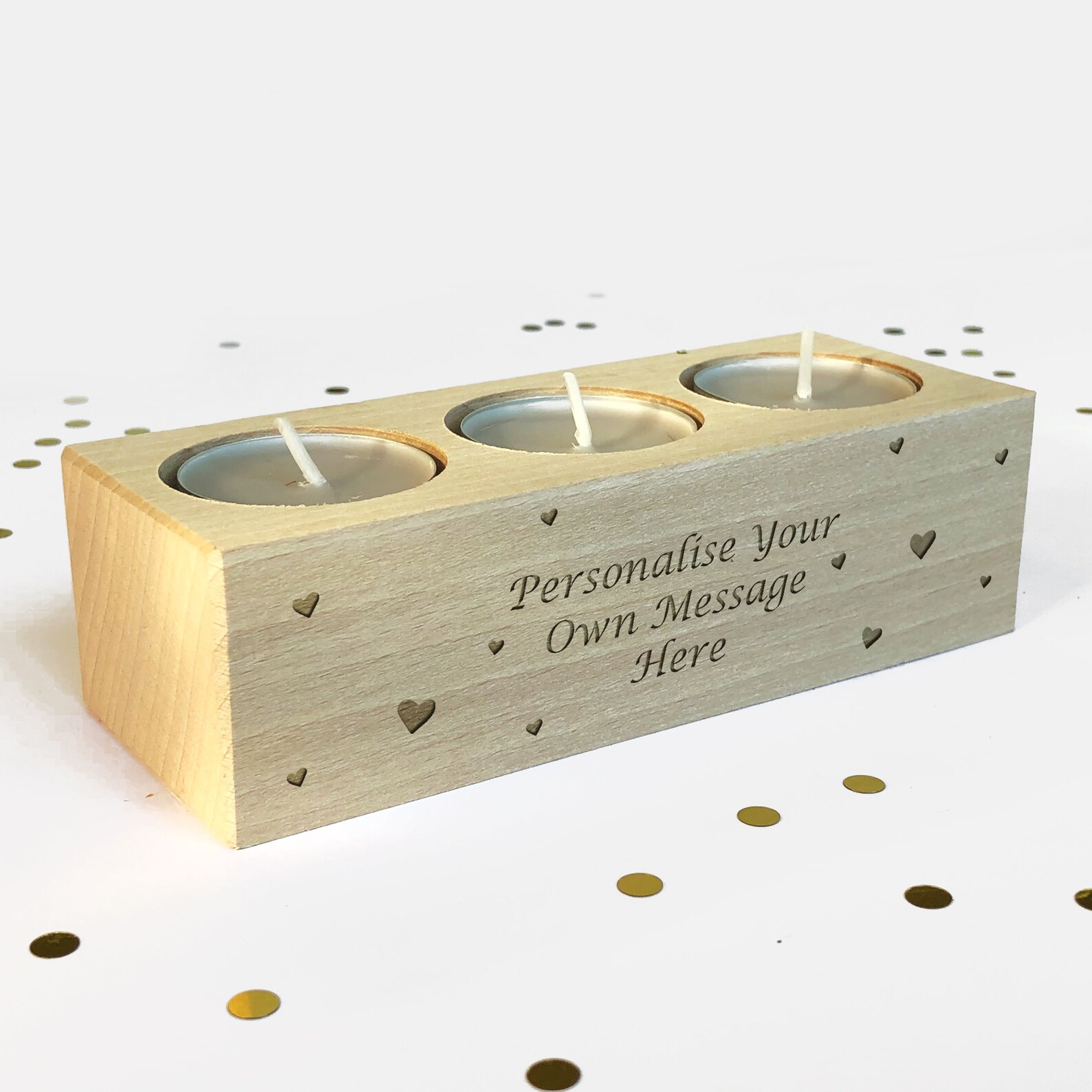 Personalised Tea Light Candle Holder With Message Birthday - Etsy