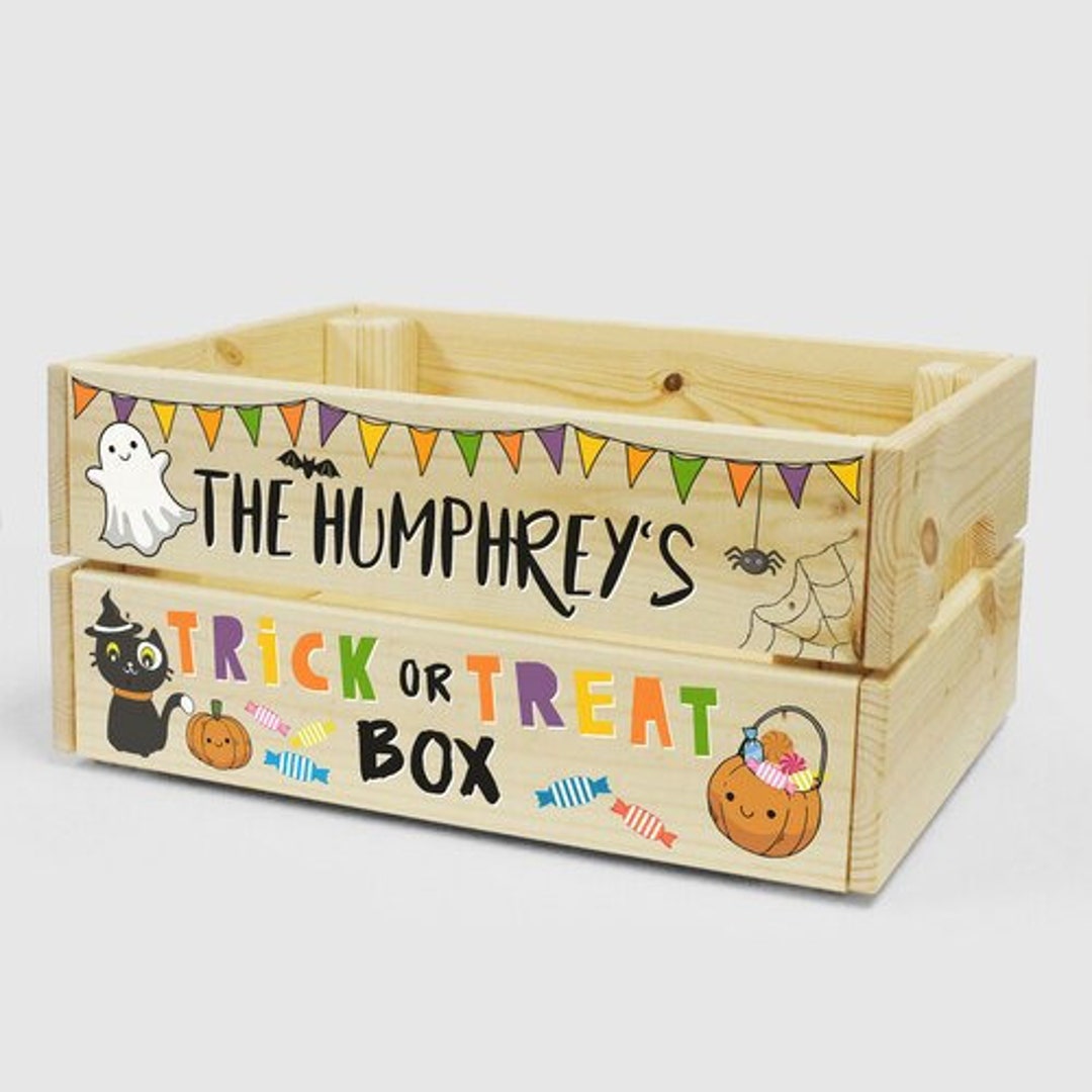 Personalised Halloween Crate Trick or Treat Box Halloween Sweet Box for ...