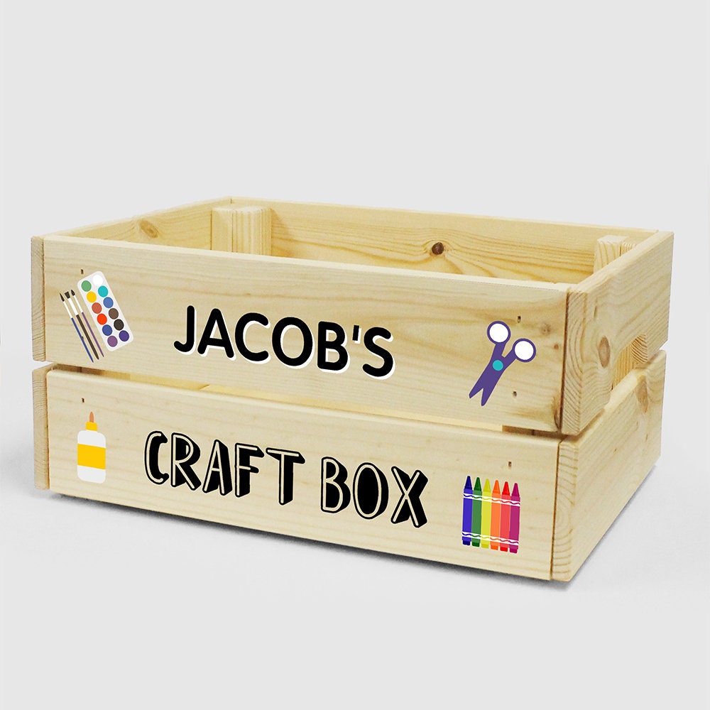 Personalised Wooden Arts & Crafts Box for Kids BOY GIRL | Etsy
