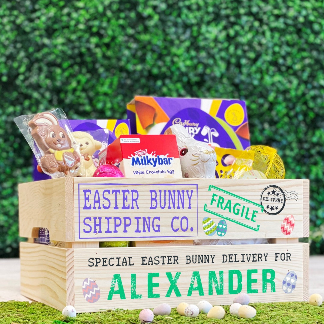 Personalised Wooden Easter Egg Crate, Special Delivery Box From the ...