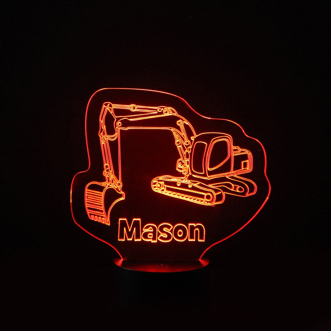 Personalised Digger Excavator Night Light for Children's - Etsy
