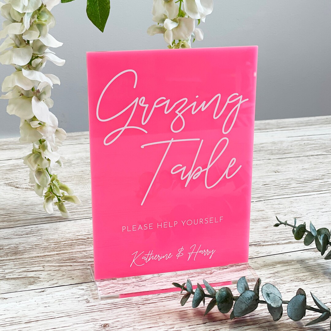 Luxury Acrylic Grazing Table Food Sign for Weddings Party - Wedding ...