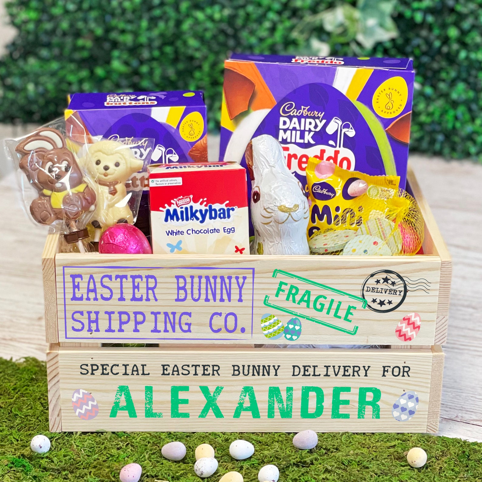 Personalised Wooden Easter Egg Crate Special Delivery Box | Etsy