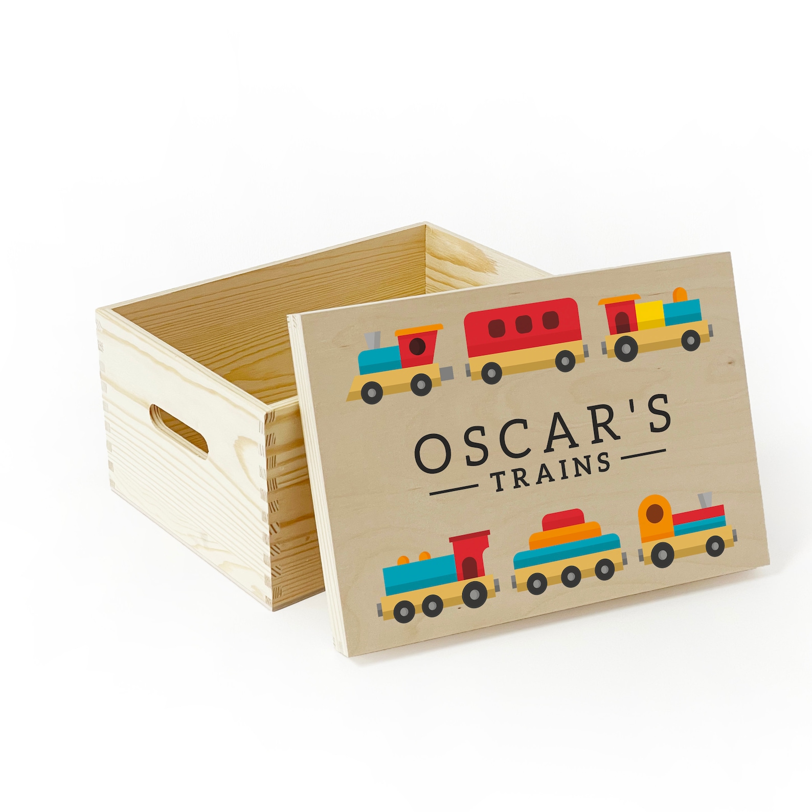 Personalised Wooden Train Toy Box: Kids Bedroom Storage - Etsy