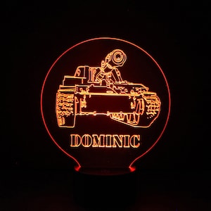 Personalised Military Army Tank Night Light for Children's Bedroom Kids ...