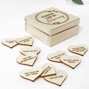 10 Reasons Why I Love You Wooden Box and Hearts - Personalised Mother's ...