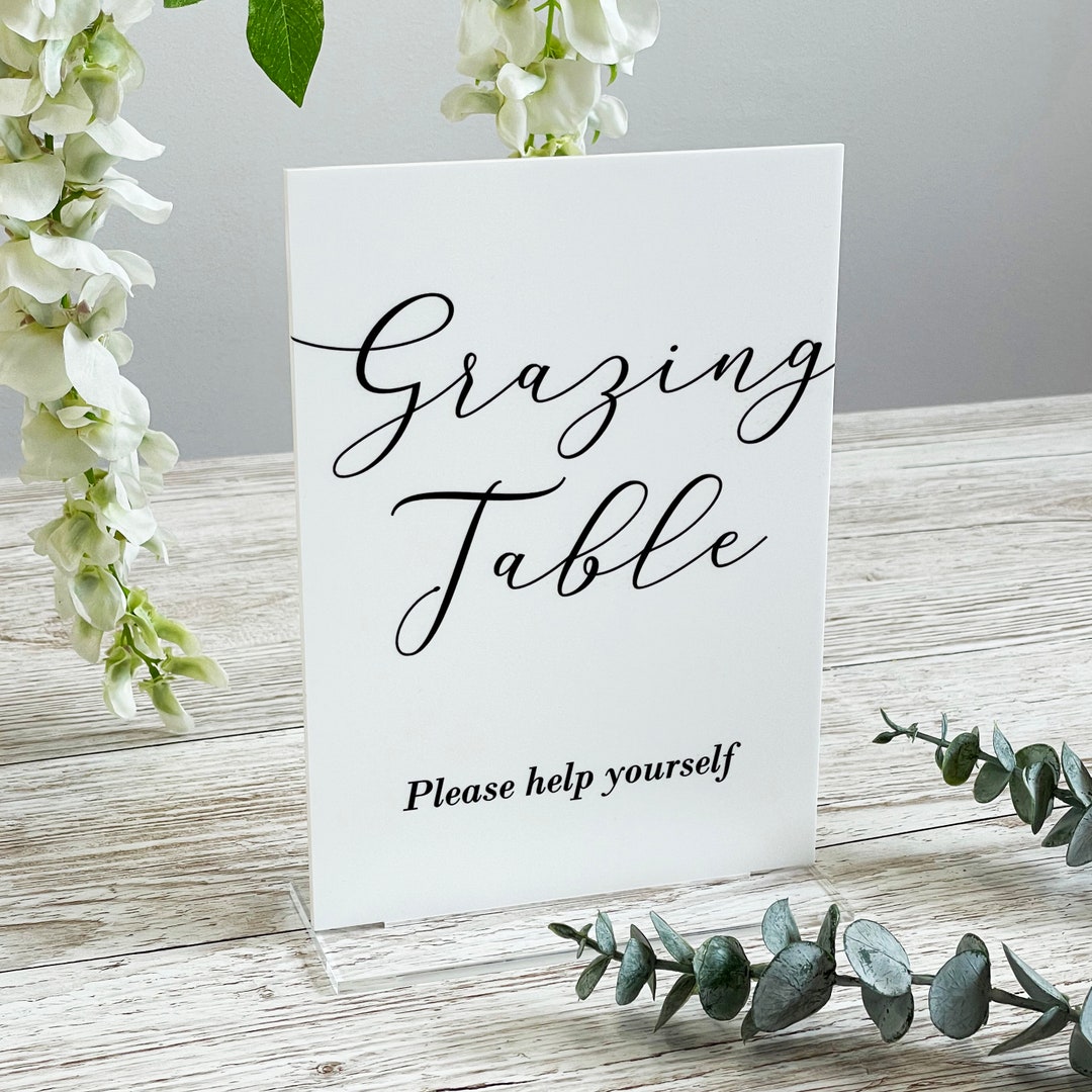 Modern Calligraphy Wedding Grazing Table Food Signage - Luxury Wedding ...