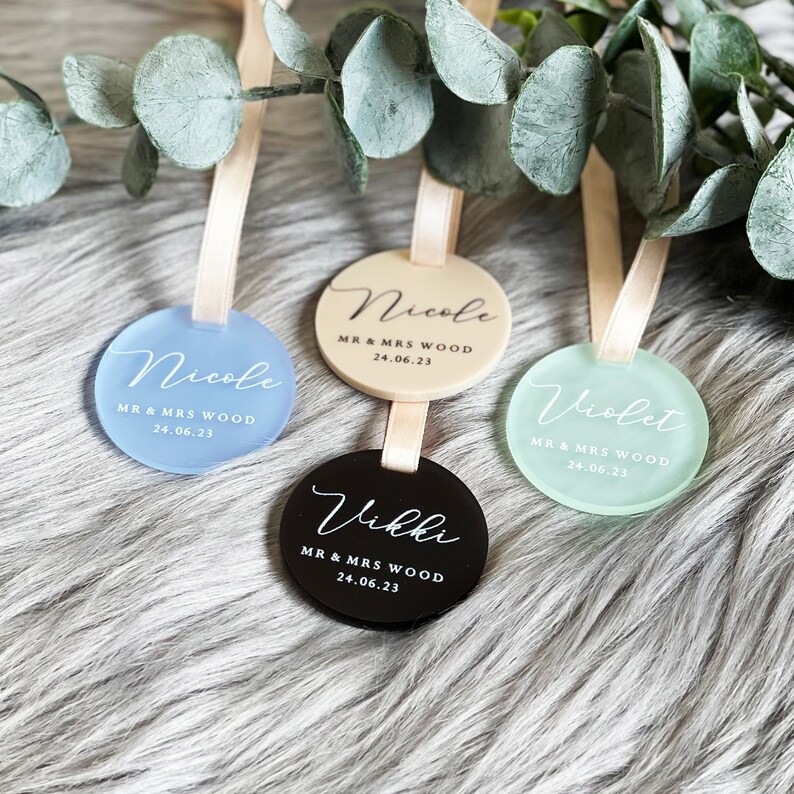 Name & Date Personalised Acrylic Wedding Charms Luxury - Etsy