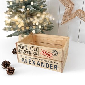 Personalised Christmas Eve Box, Wooden Xmas Shipping Crate, Special ...