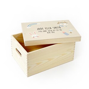 Personalised Keepsake Wooden Storage Box for Babies & Toddlers, Baby ...