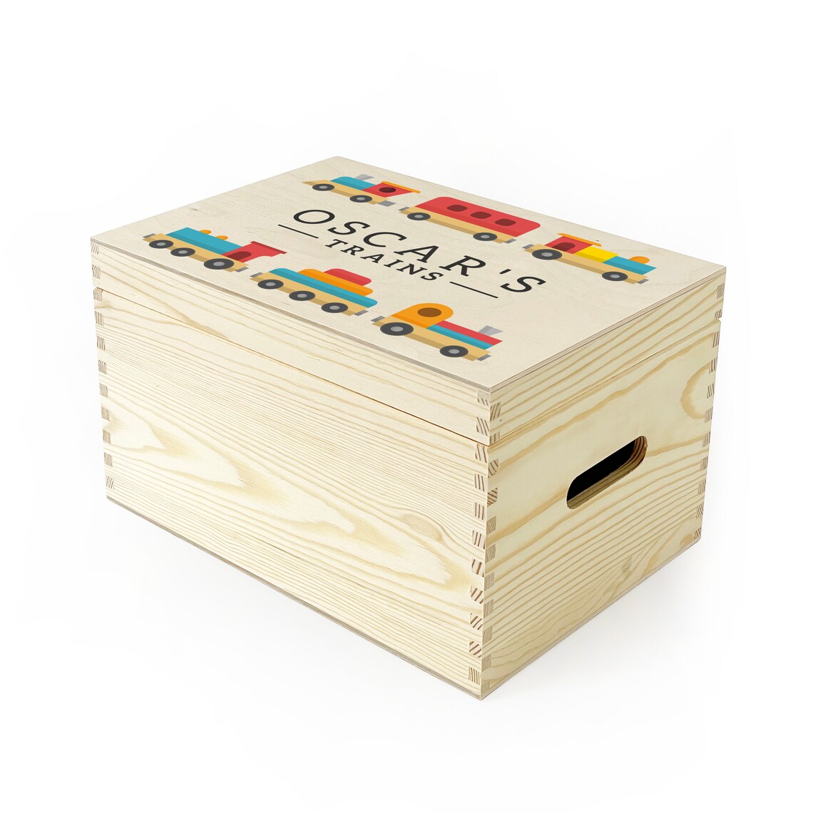 Personalised Wooden Train Toy Box: Kids Bedroom Storage - Etsy