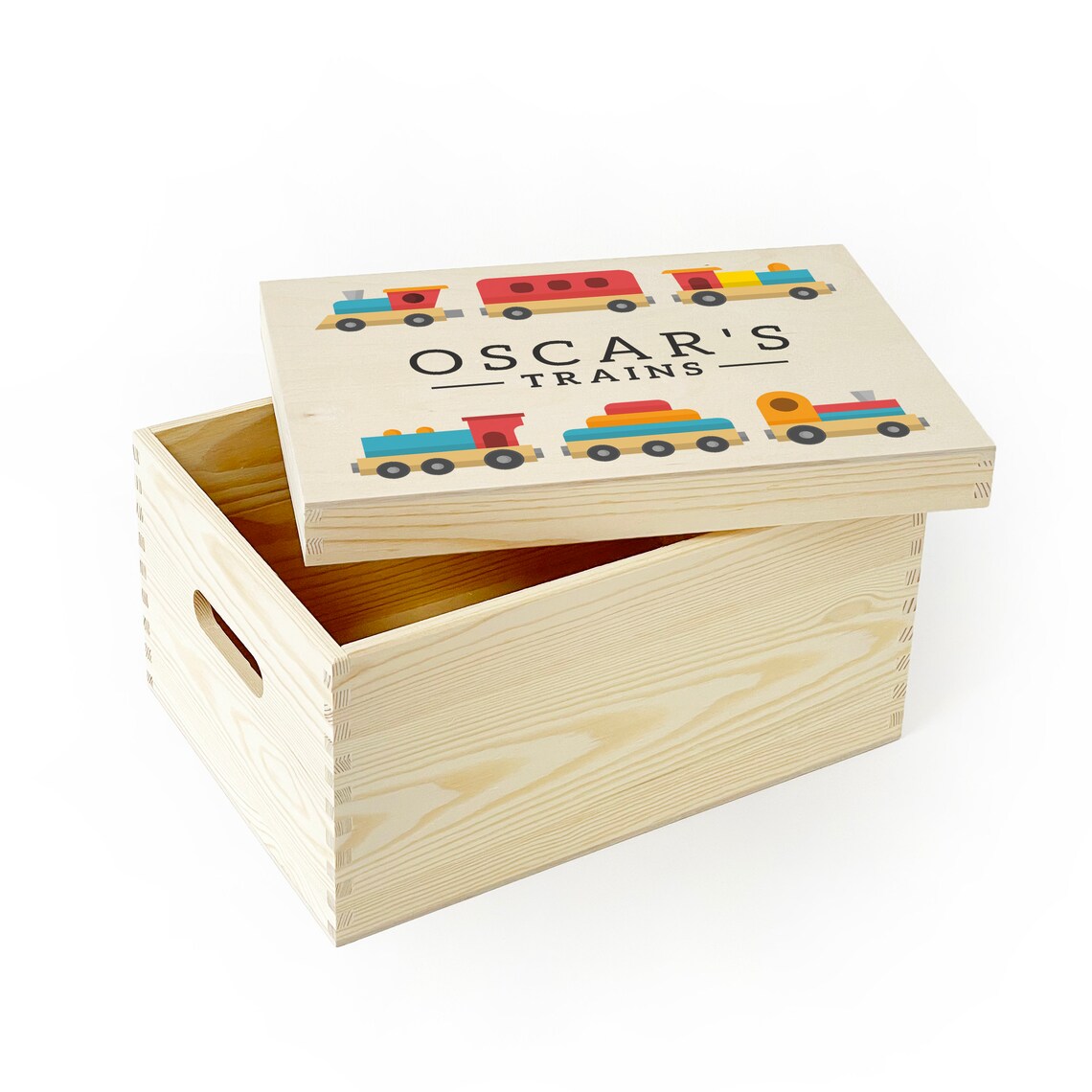Personalised Wooden Train Toy Box: Kids Bedroom Storage - Etsy