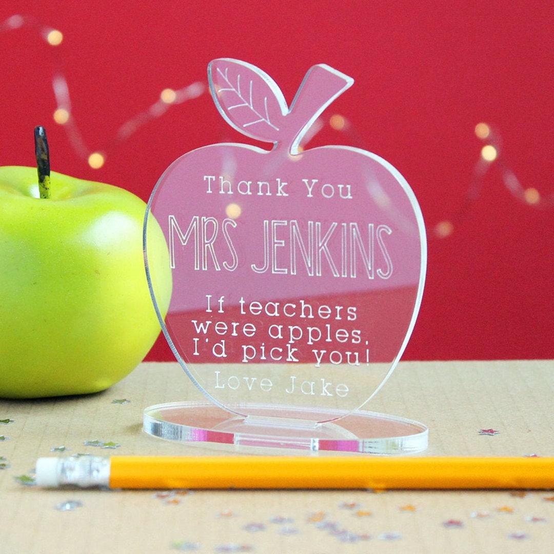 Personalised Teacher Apple Thank You Gift, If Teachers Were Apples I'd ...
