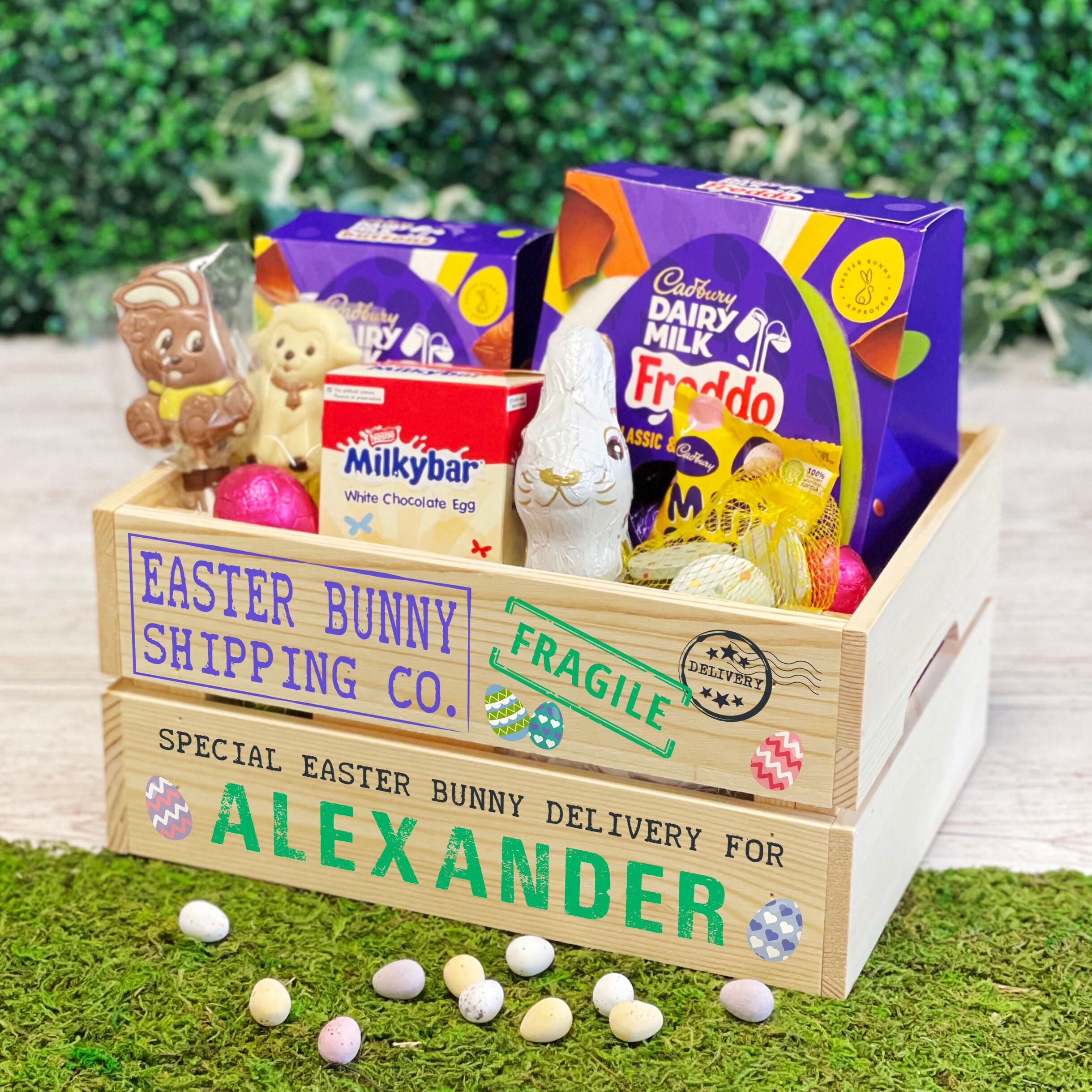 Personalised Wooden Easter Egg Crate Special Delivery Box | Etsy