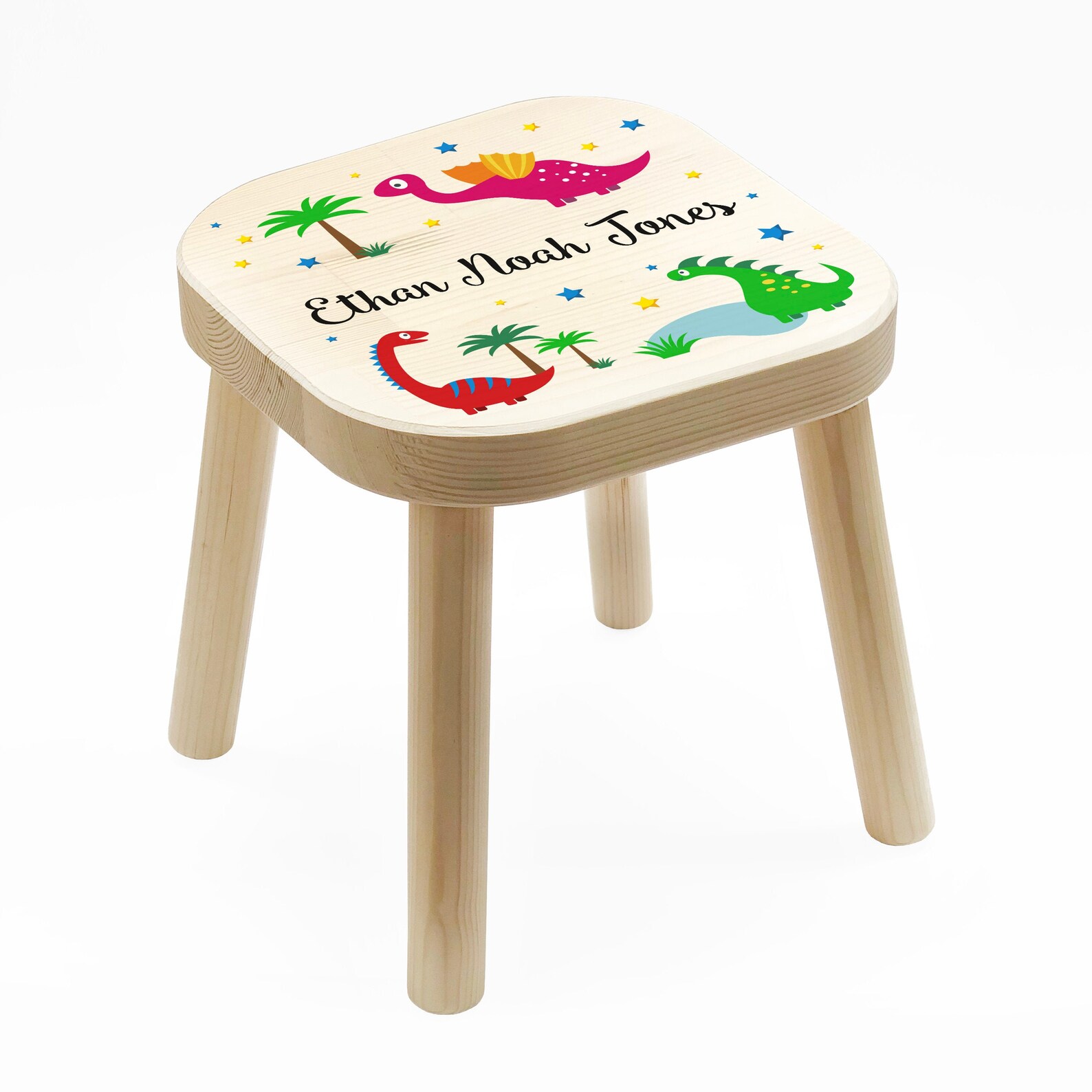Personalised Dinosaur Themed Wooden Children's Kids Stool - Etsy UK