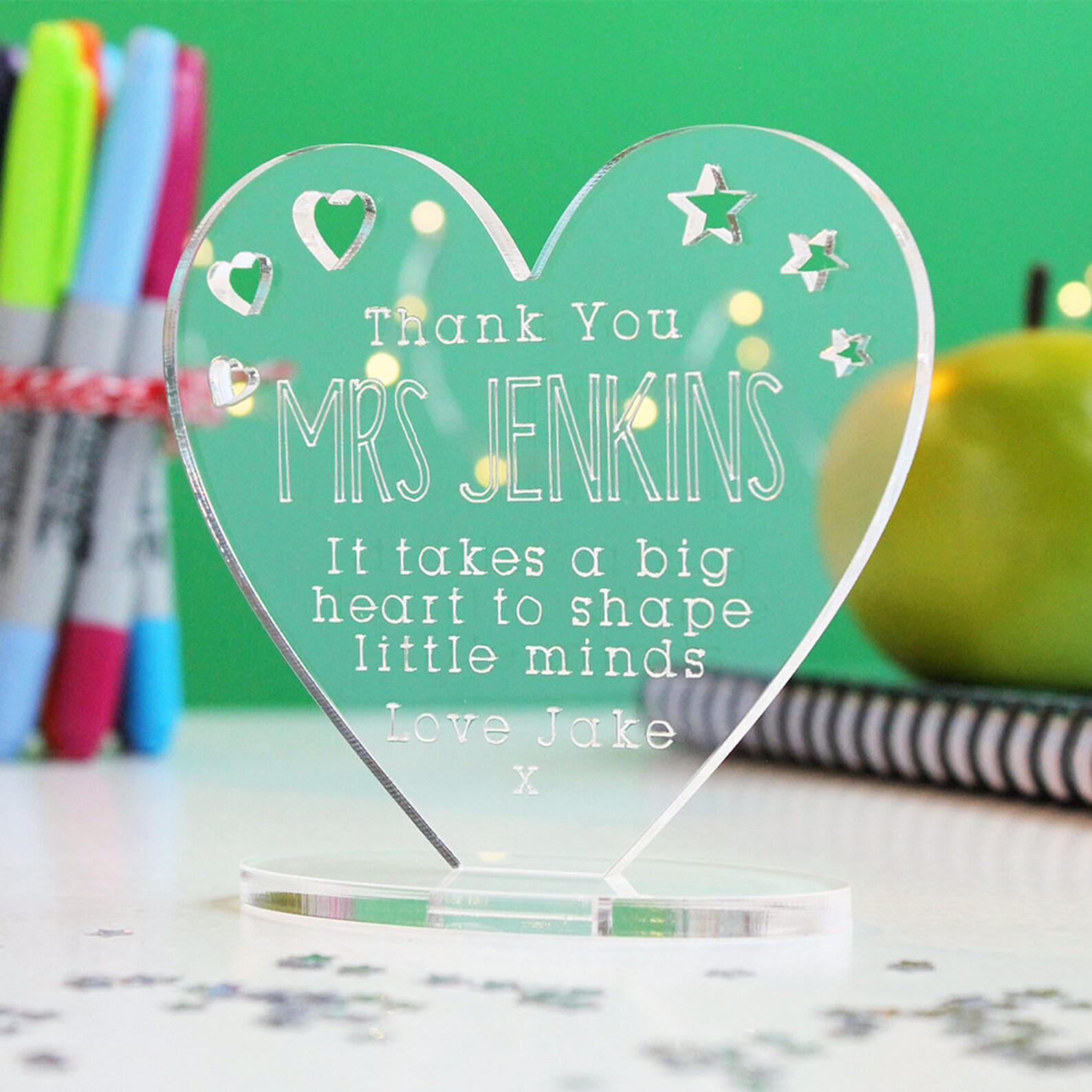 Personalised Thank You Teacher Heart Ornament Gift for - Etsy