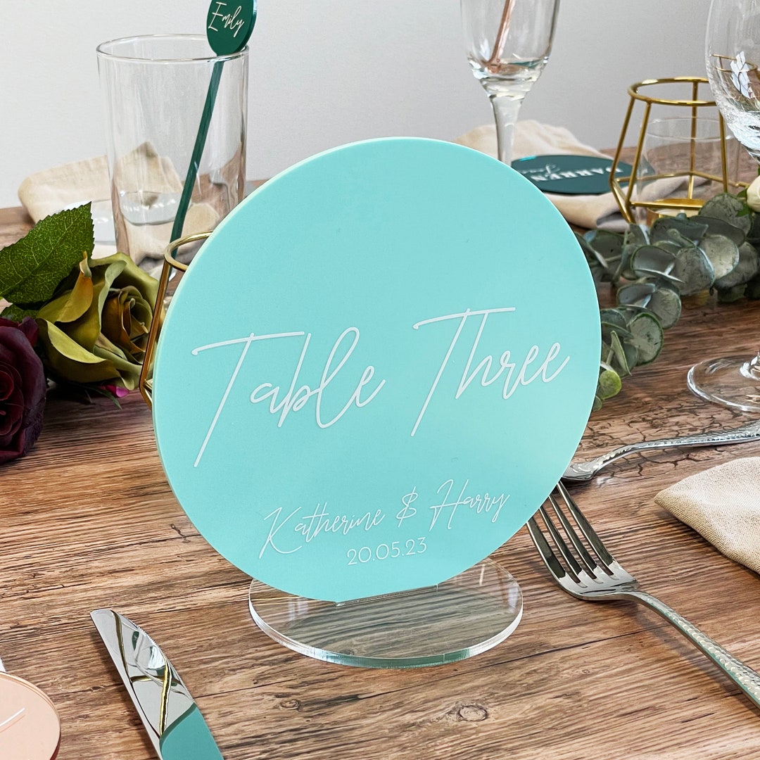Custom Acrylic Table Number Sign: Wedding & Event Decor - Etsy