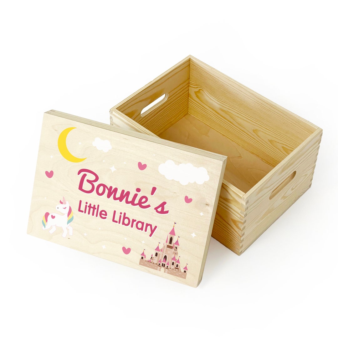 Personalised Children's Little Library Book Box, Fairytale Unicorn ...