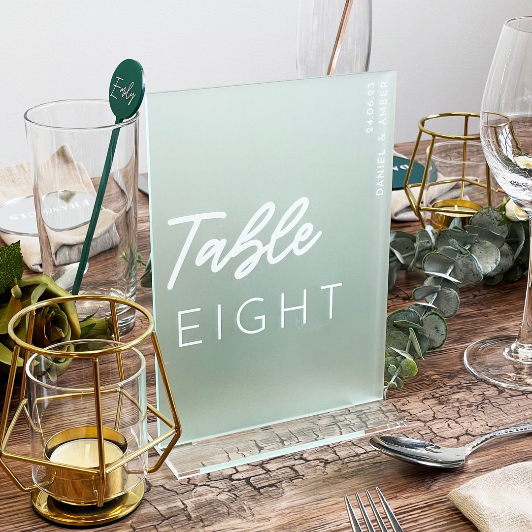 Custom Acrylic Wedding Table Number: Modern Freestanding Decor - Etsy