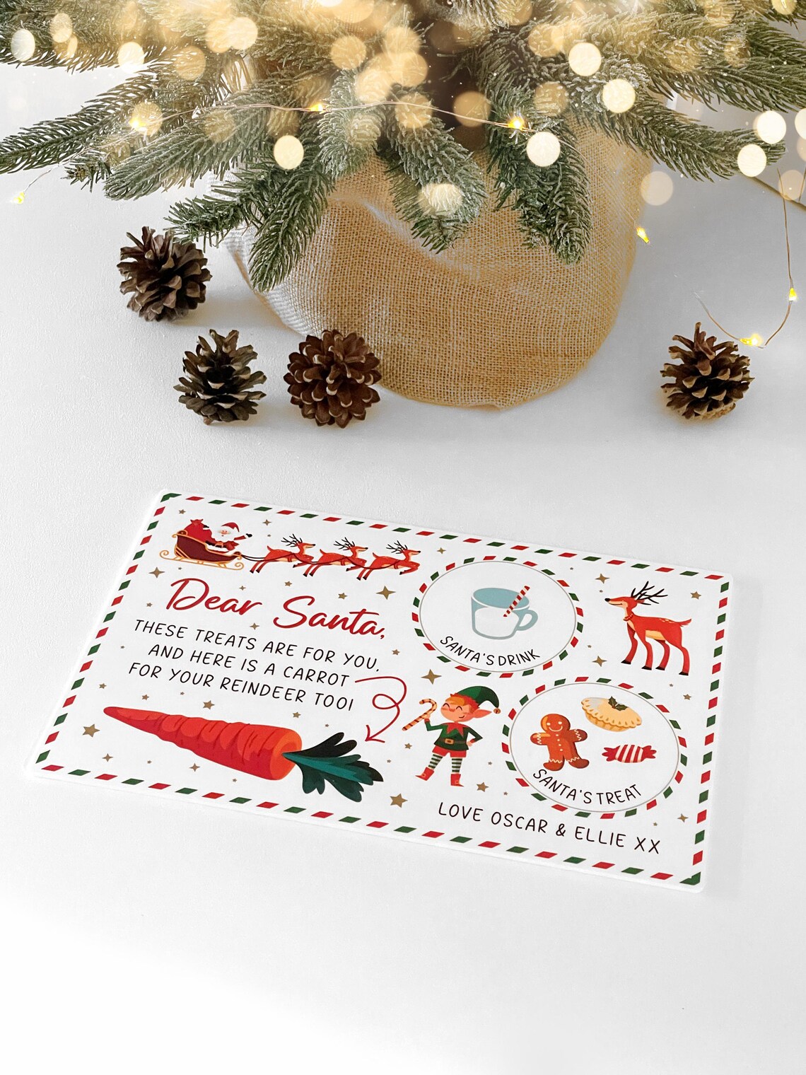 Personalised Santa Treat Plate: Christmas Eve Board, Acrylic - Etsy