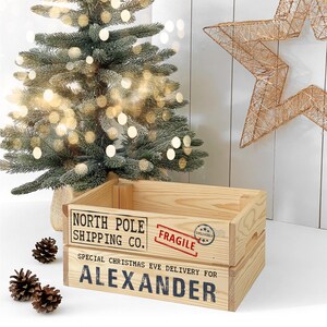 Personalised Christmas Eve Box, Wooden Xmas Shipping Crate, Special ...