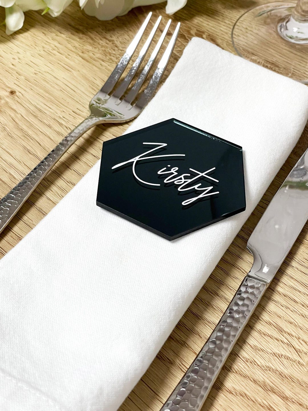 Luxury Hexagonal Wedding Guest Table Name Place Settings - Custom Event ...