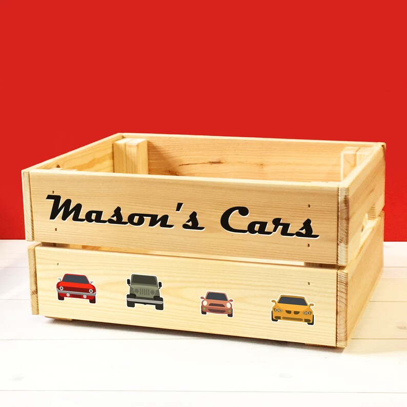 Personalised Wooden Cars Vehicles Storage Box for Kids BOY | Etsy