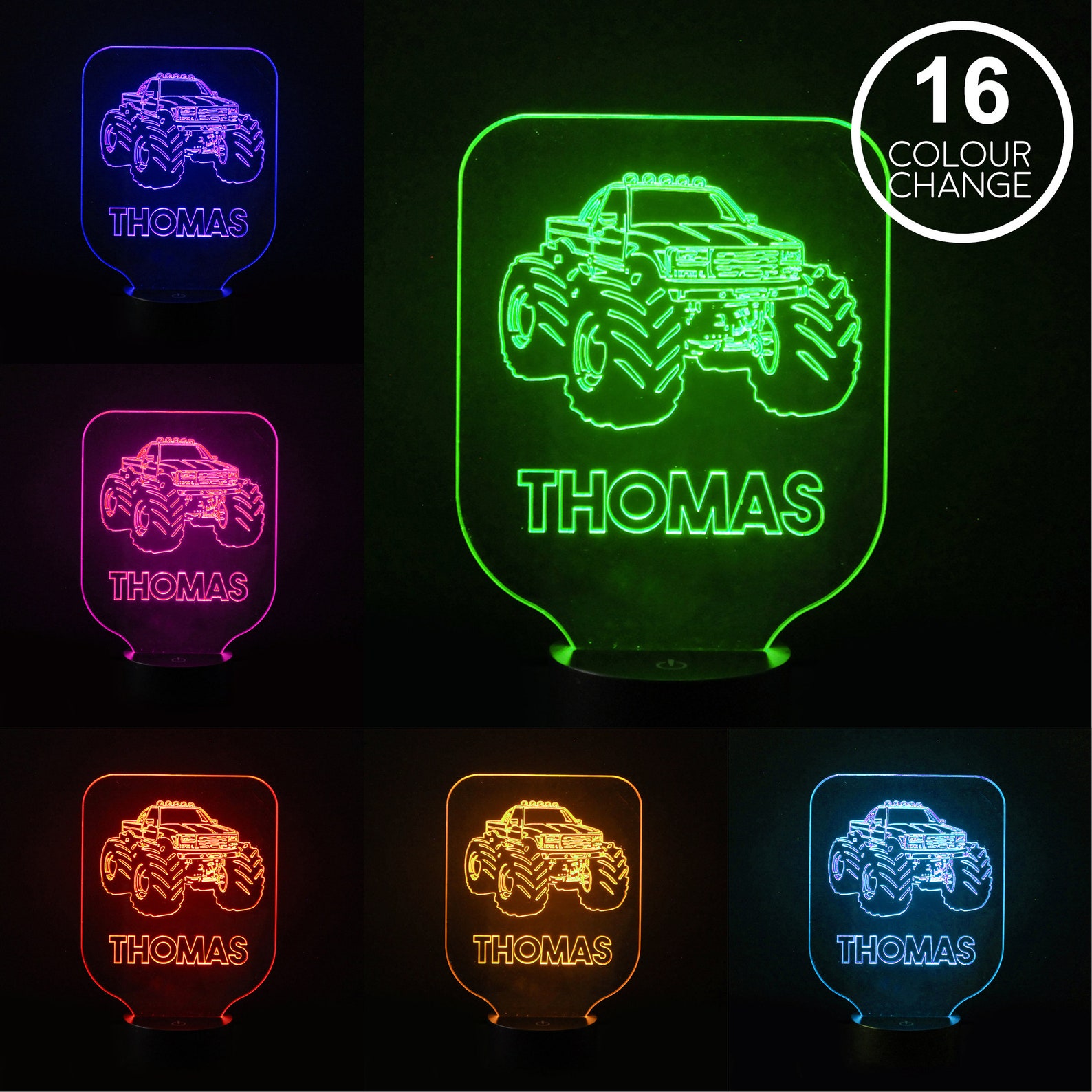 Personalised Monster Truck Night Light For Children's | Etsy