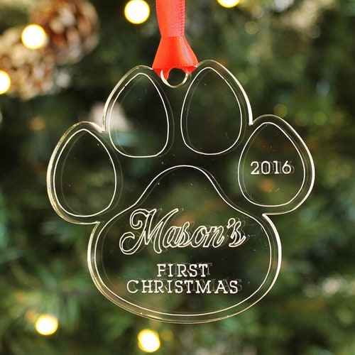 Personalised PUPPY PAW First Christmas Bauble for Dogs 1st - Etsy UK