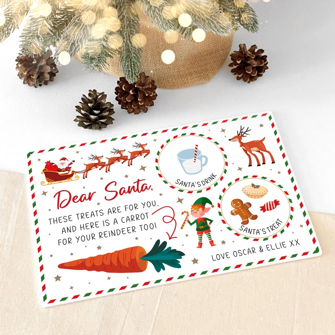 Personalised Santa Treat Plate: Christmas Eve Board, Acrylic - Etsy