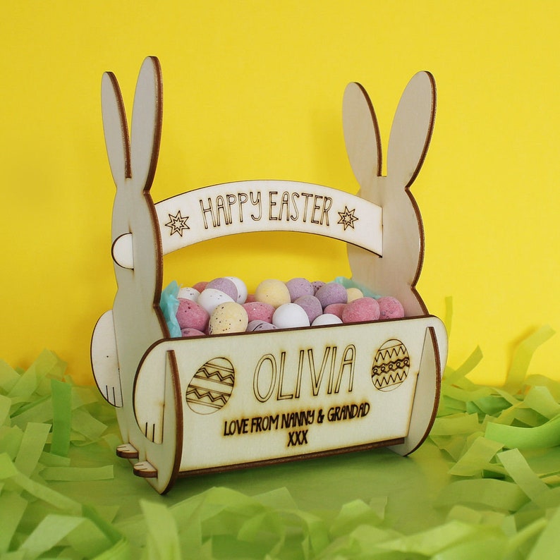 Personalised Easter Egg Bunny Rabbit Basket Easter Egg Hunts | Etsy