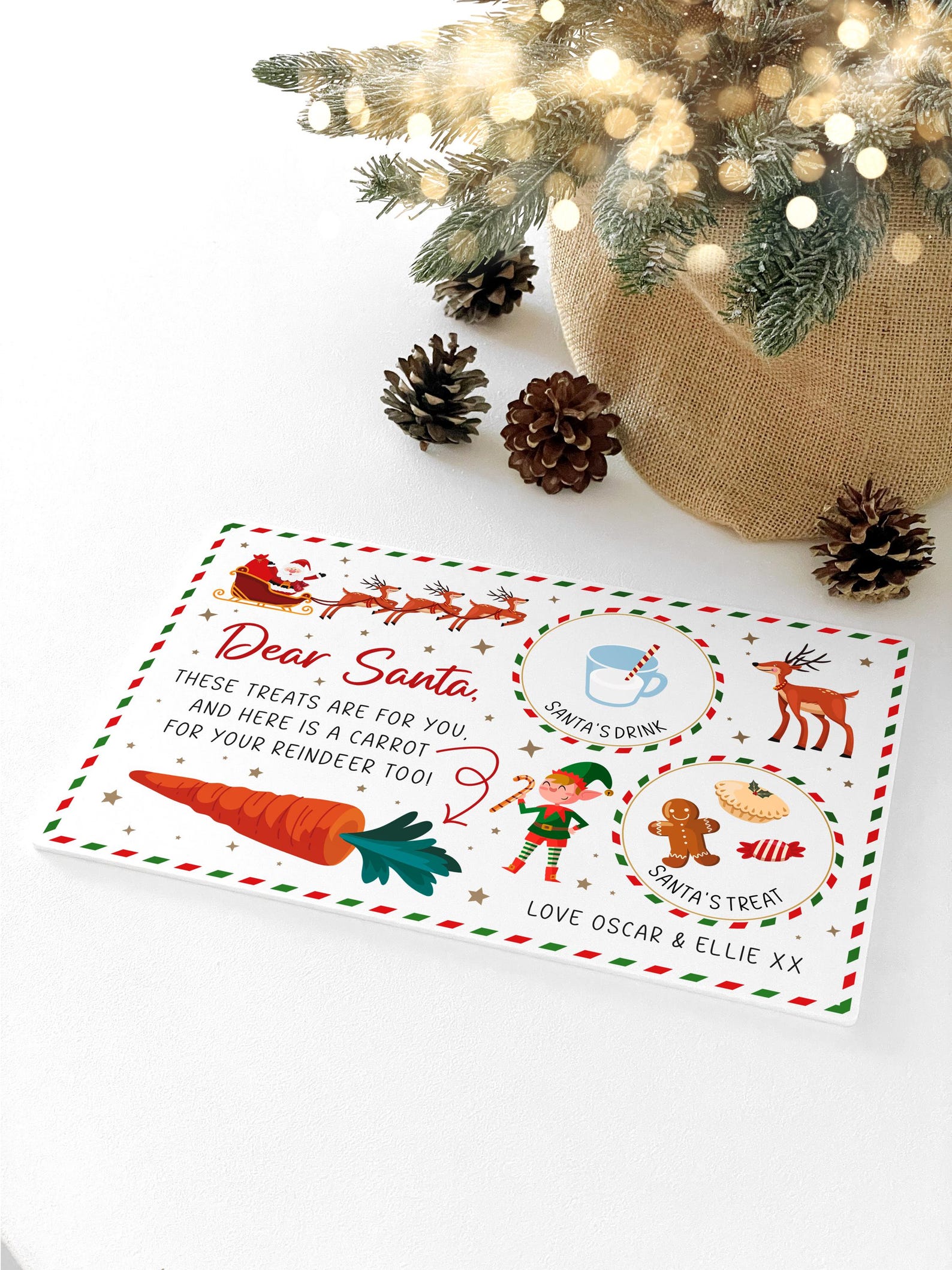 Personalised Santa Treat Plate: Christmas Eve Board, Acrylic - Etsy
