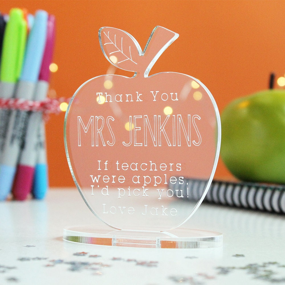 Personalised Teacher Apple Thank You Gift If Teachers Were | Etsy UK