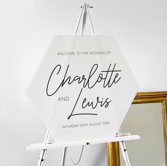 Luxury Bespoke Hexagon Acrylic Wedding Welcome Sign Wedding | Etsy