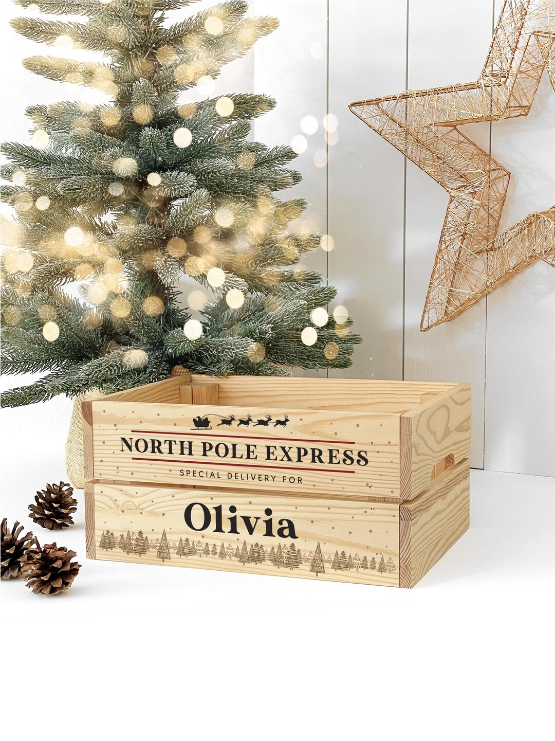 Personalised North Pole Express Wooden Christmas Eve Box - Etsy