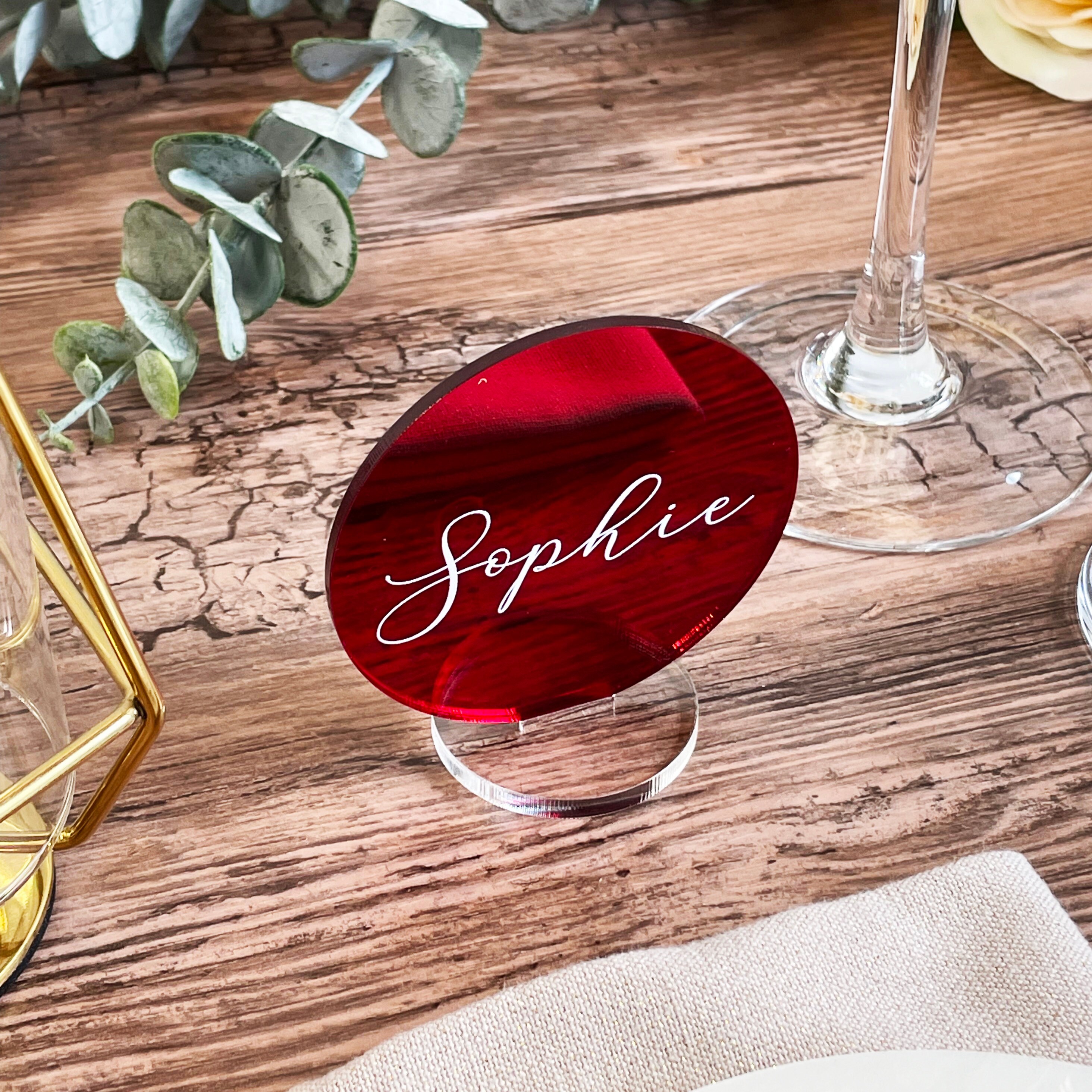 Luxury Wedding Calligraphy Name Place Acrylic Card Stands - Etsy UK